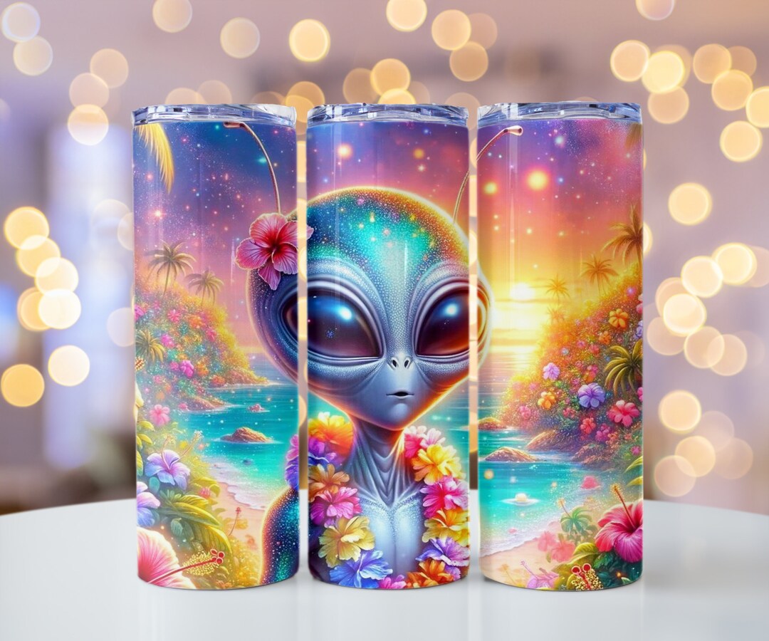 Alien Tumbler Wrap 20oz Skinny Tumbler Sublimation Design Digital ...