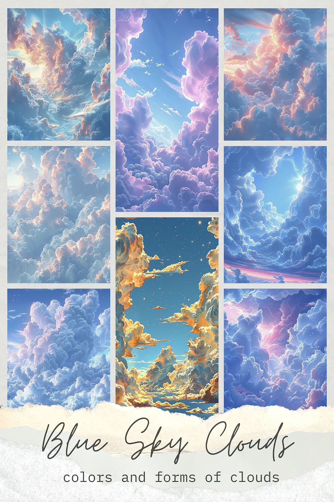 Blue Sky Blue Clouds Different Types of Clouds - Etsy