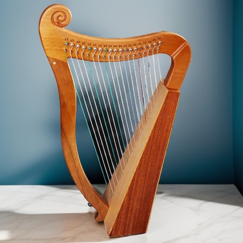 19 String Solid Wood Lyre Piano High Quality Lyre Harp Portable Musical ...