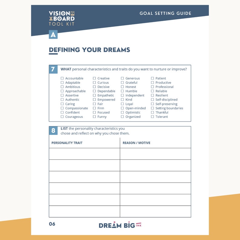 Goal Setting Worksheet | Printable Goal Planner Worksheet | 33 ...
