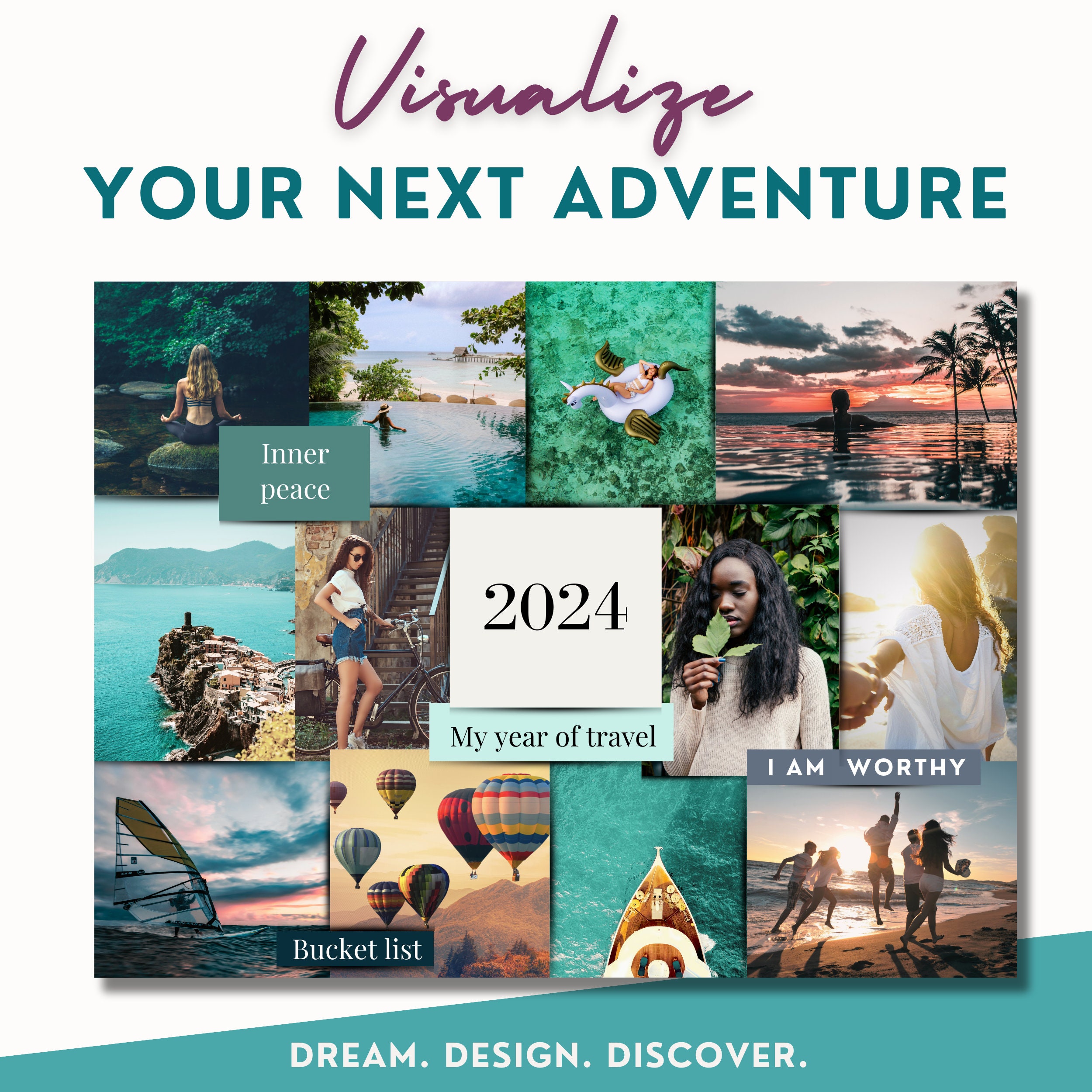 Travel Vision Board Printables Inspiring Images, Affirmations and ...