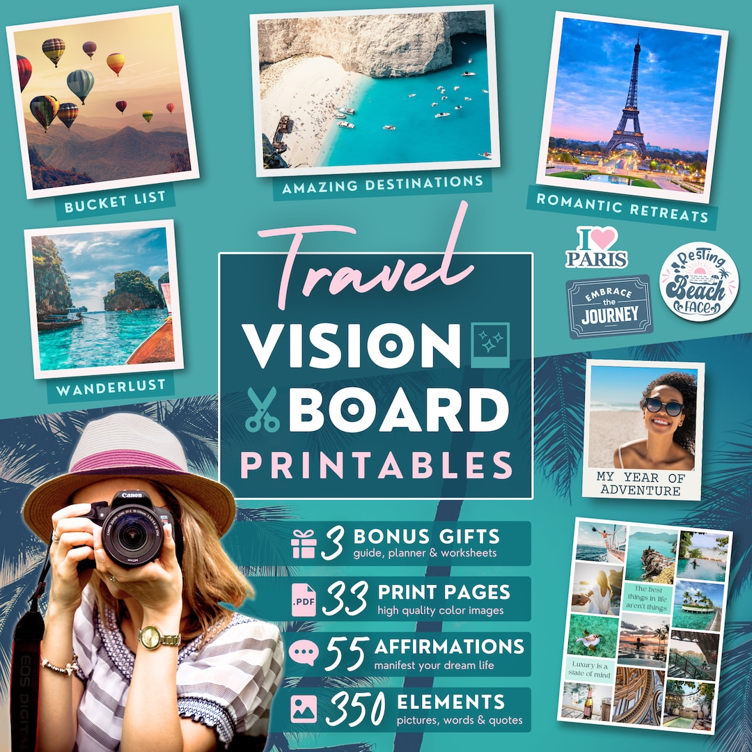 Travel Vision Board Printables - Inspiring Images, Affirmations and ...