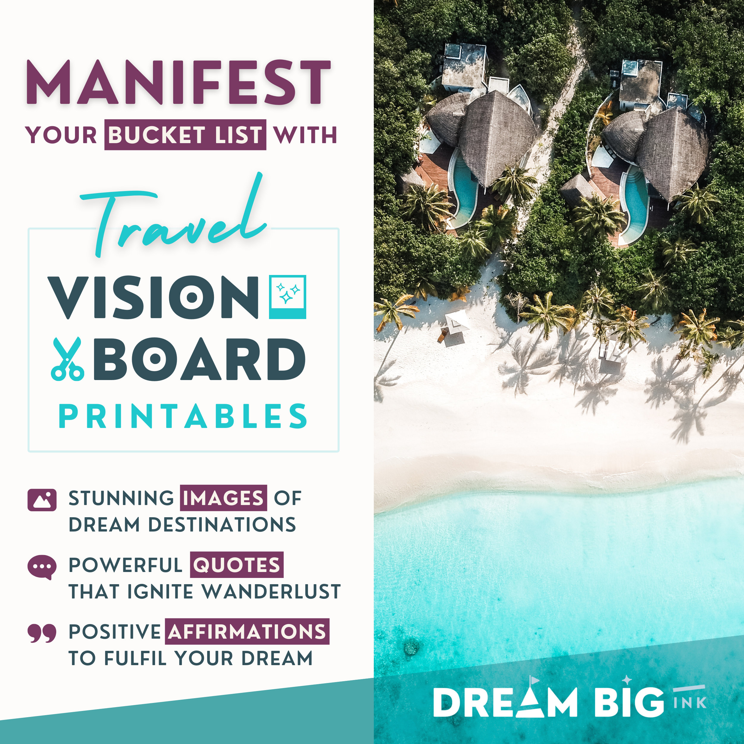 Travel Vision Board Printables - Inspiring Images, Affirmations and ...