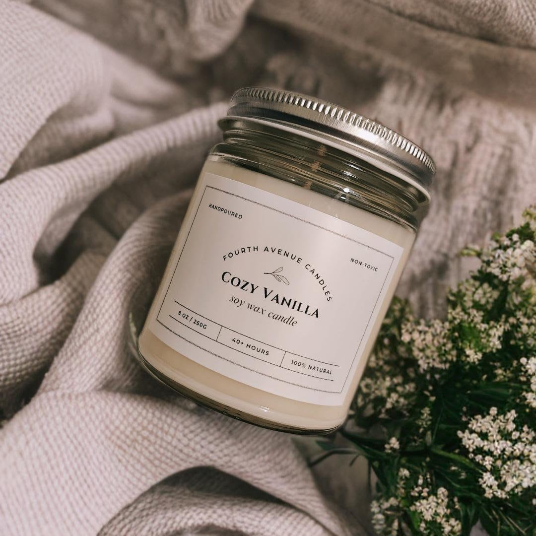 Cozy Vanilla Soy Candle | Jar Candle | Handmade Soy Wax Candle | Eco ...