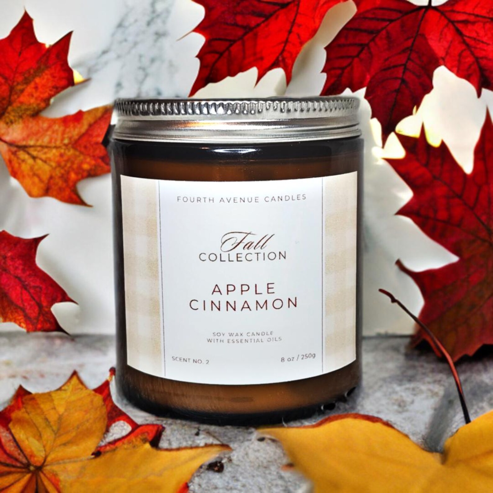 Apple Cinnamon Soy Candle 8 Oz. Scented Candles Fall Candles Apple ...
