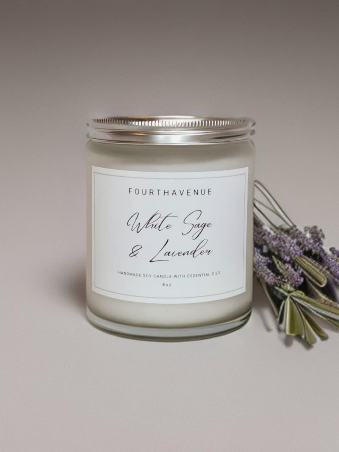 White Sage and Lavender Soy Candle | Hand Poured Soy Wax Candle ...