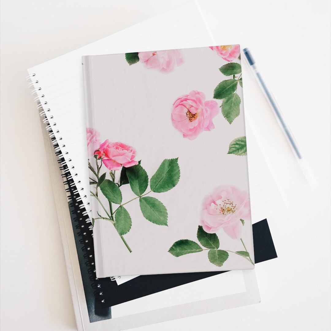 Pink Watercolor Roses Journal | Ruled Lined Notebook - Etsy