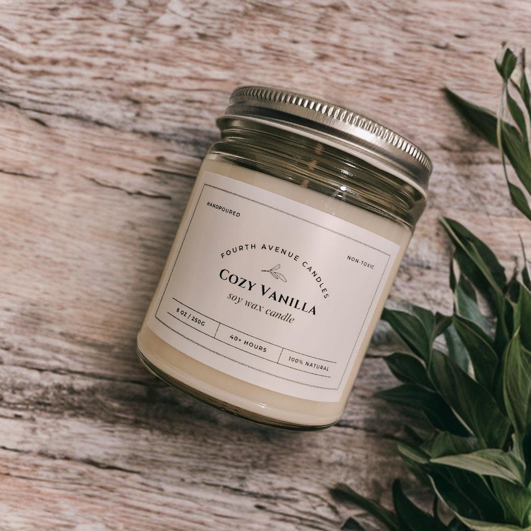 Cozy Vanilla Soy Candle | Jar Candle | Handmade Soy Wax Candle | Eco ...