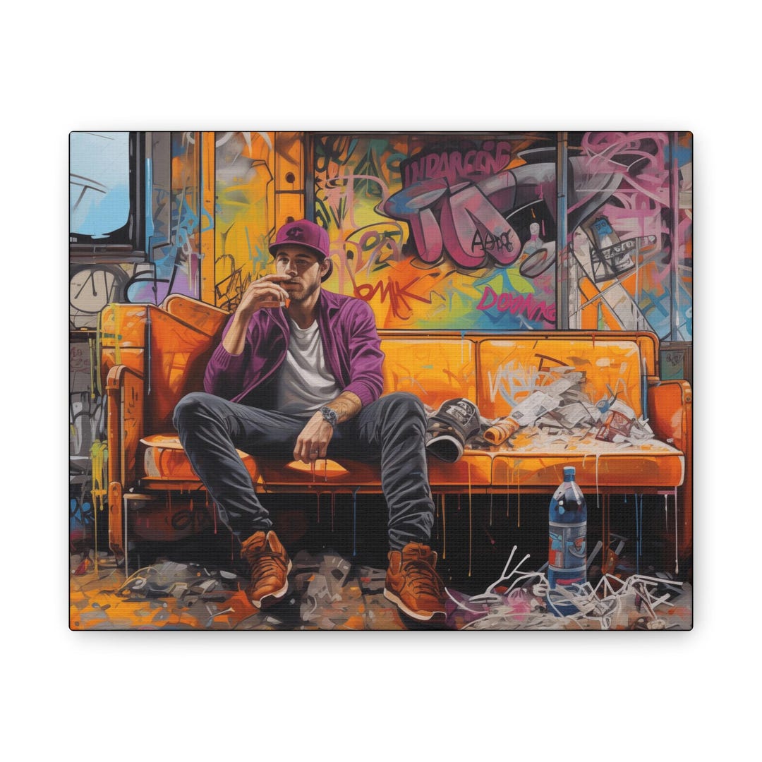 Urban Art Canvas, Street Style Wall Art, Graffiti Decor, Hip Hop Home ...