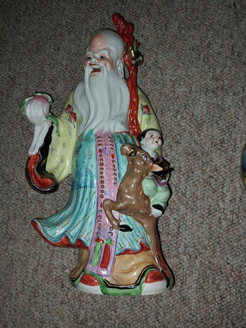 Chinese Man Figurine Vintage Porcelain 75.00 - Etsy