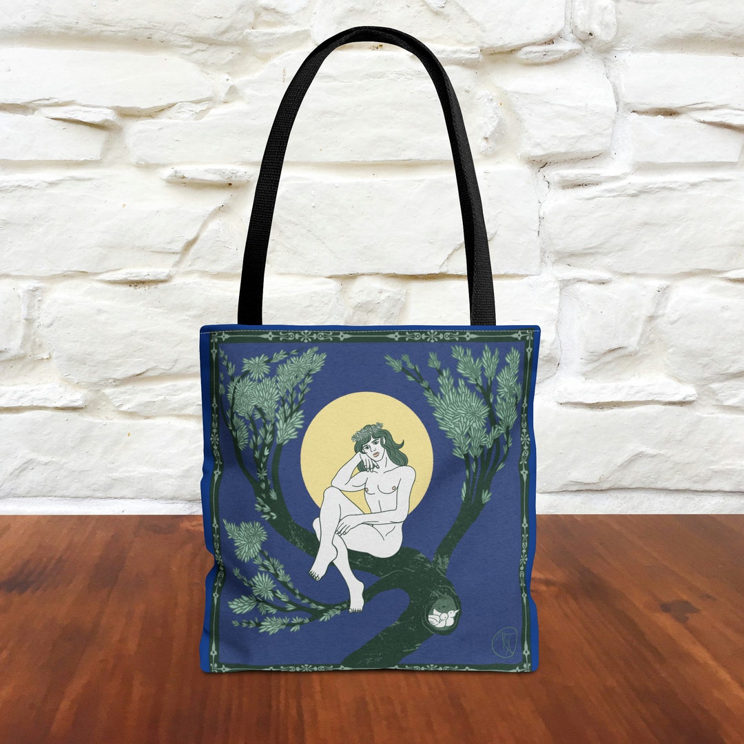 Midnight Wood Nymph Tote, Queer Art, Art Bag, Cottage Core, Faery - Etsy
