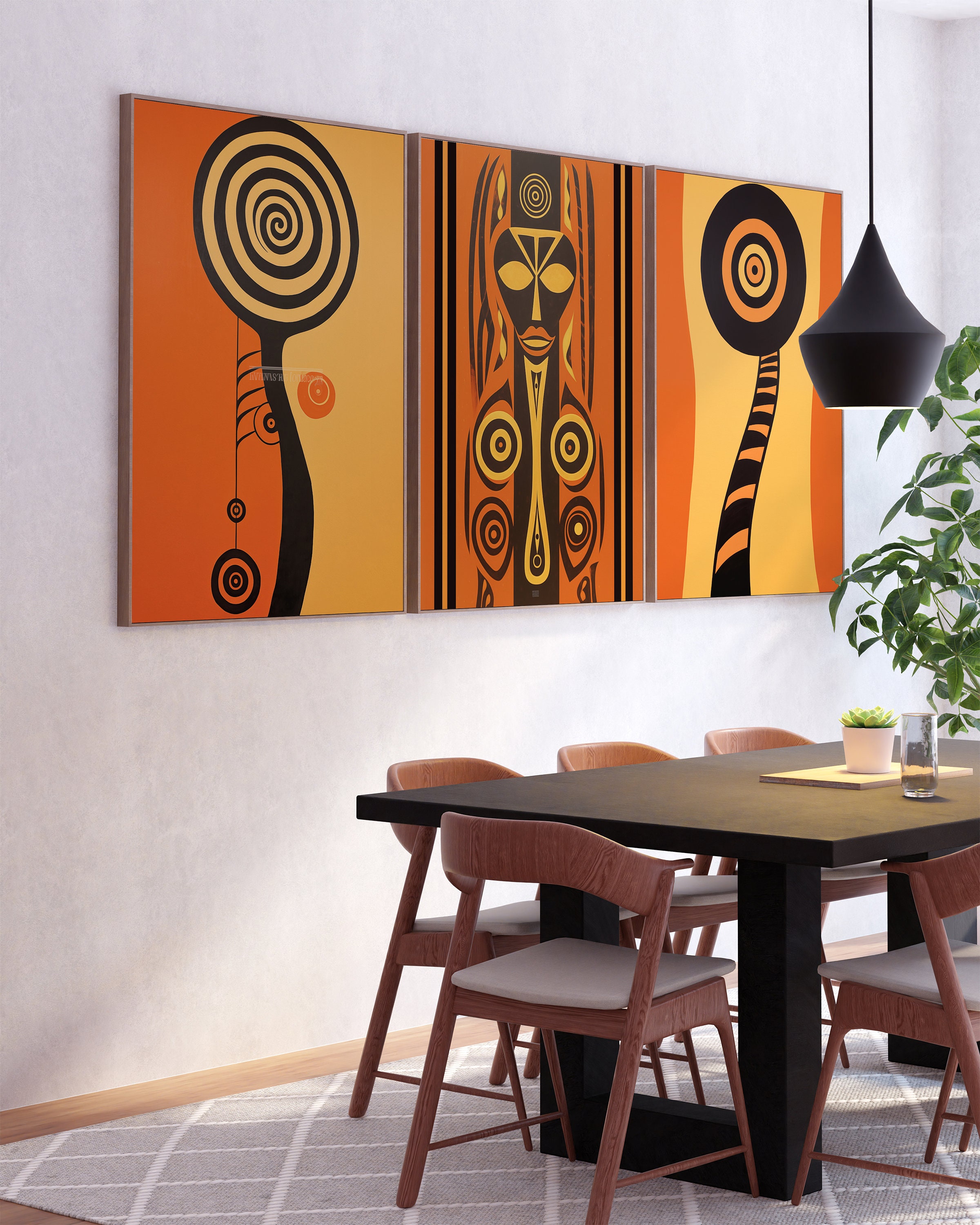 African Heritage Wall Art Set of 3 | Traditional Tribal Patterns ...