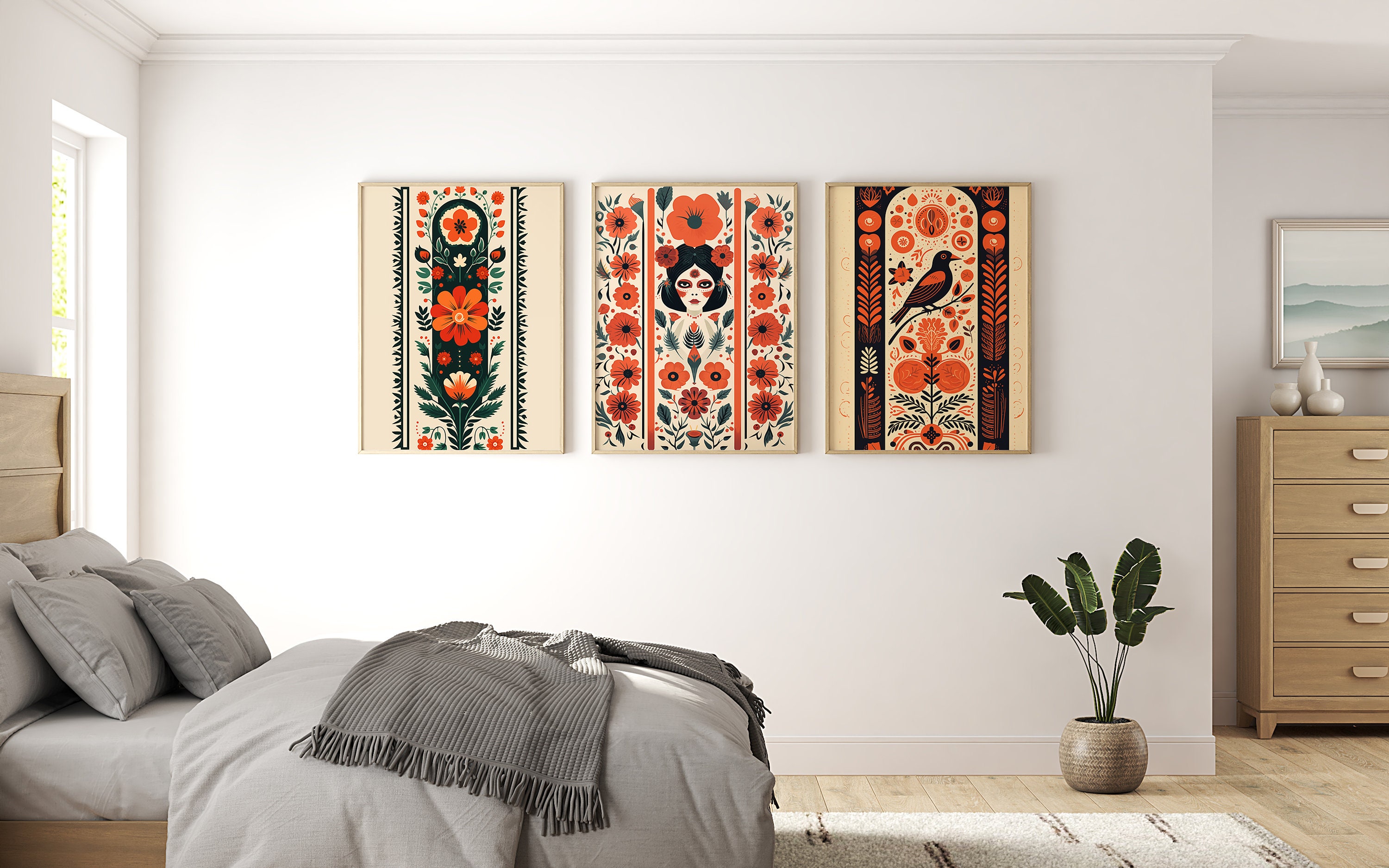 Traditional Latin American Wall Art Set of 3 | Hispanic Heritage ...