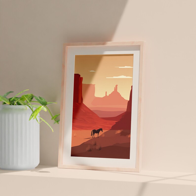 Wild West Wall Art Set of 3 | Cowboy Sunset Scenes | Vintage Desert ...