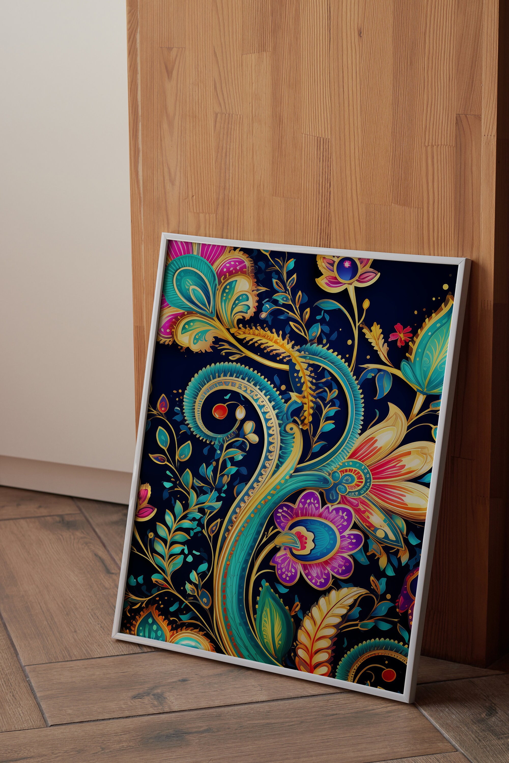 Embroidered Flower Wall Art Set of 3 | Floral Digital Prints | Abstract ...