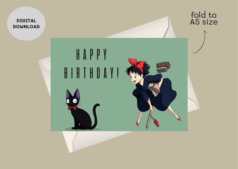 Studio Ghibli Birthday Cards Printable Download PDF HD - Etsy