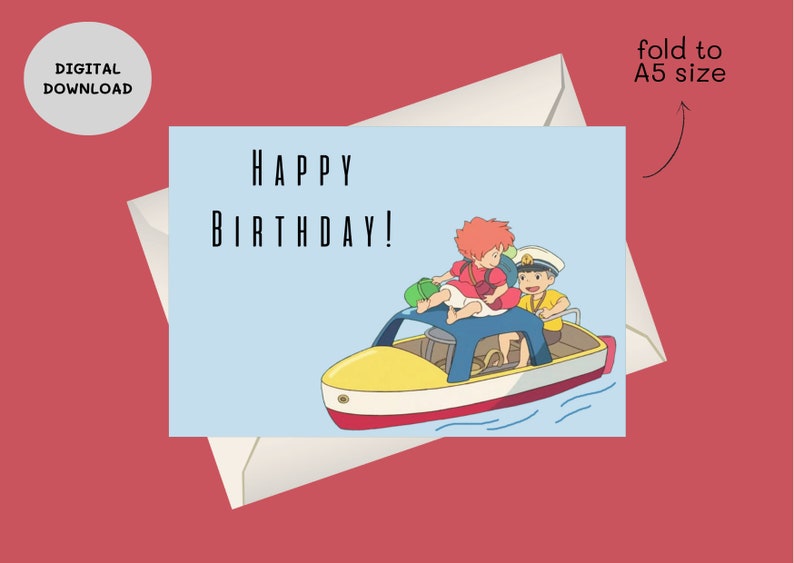 Studio Ghibli Birthday Cards Printable Download PDF HD - Etsy