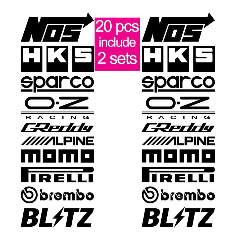 20 Pcs Car Sponsor Decals Set Car Stickers Vinyl Stickers Vinyl Sticker ...
