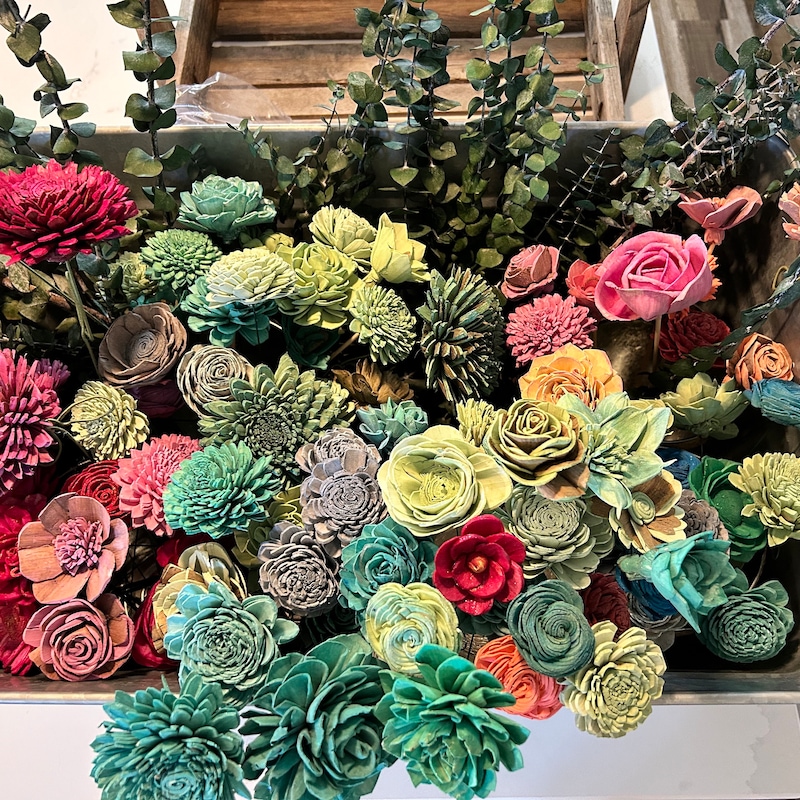 Wood Flowers - Etsy