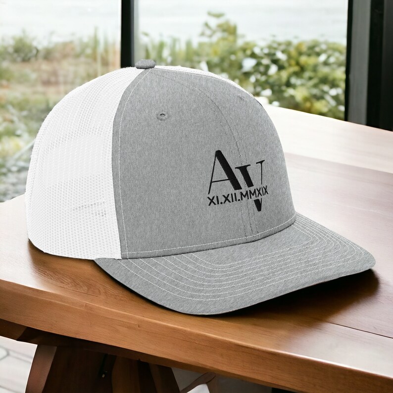 Embroidered Monogram Hat Custom Initials Couples Cap, Personalized Text ...