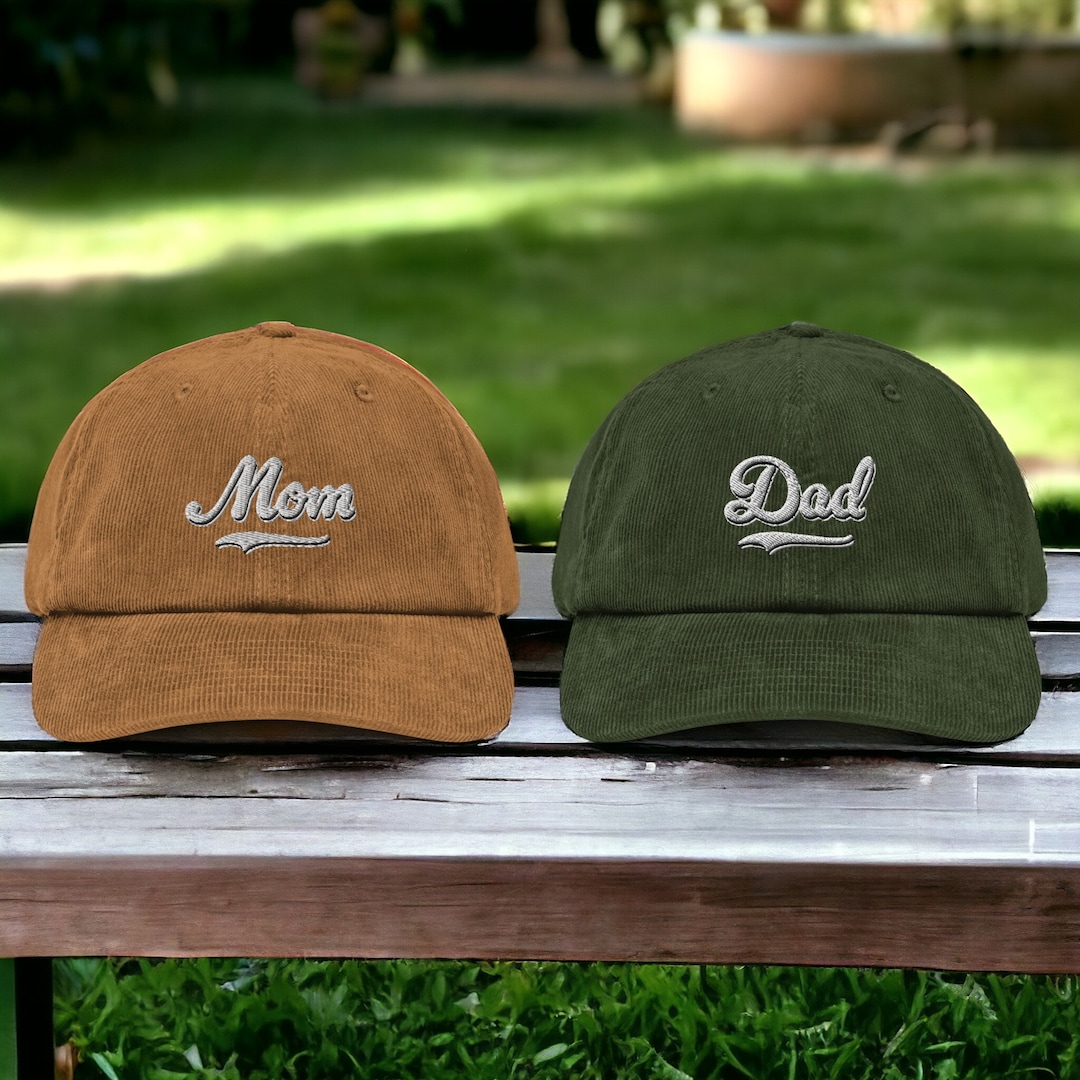 Embroidered Mom Dad Cotton Corduroy Cap, Personalized Vintage Hat ...
