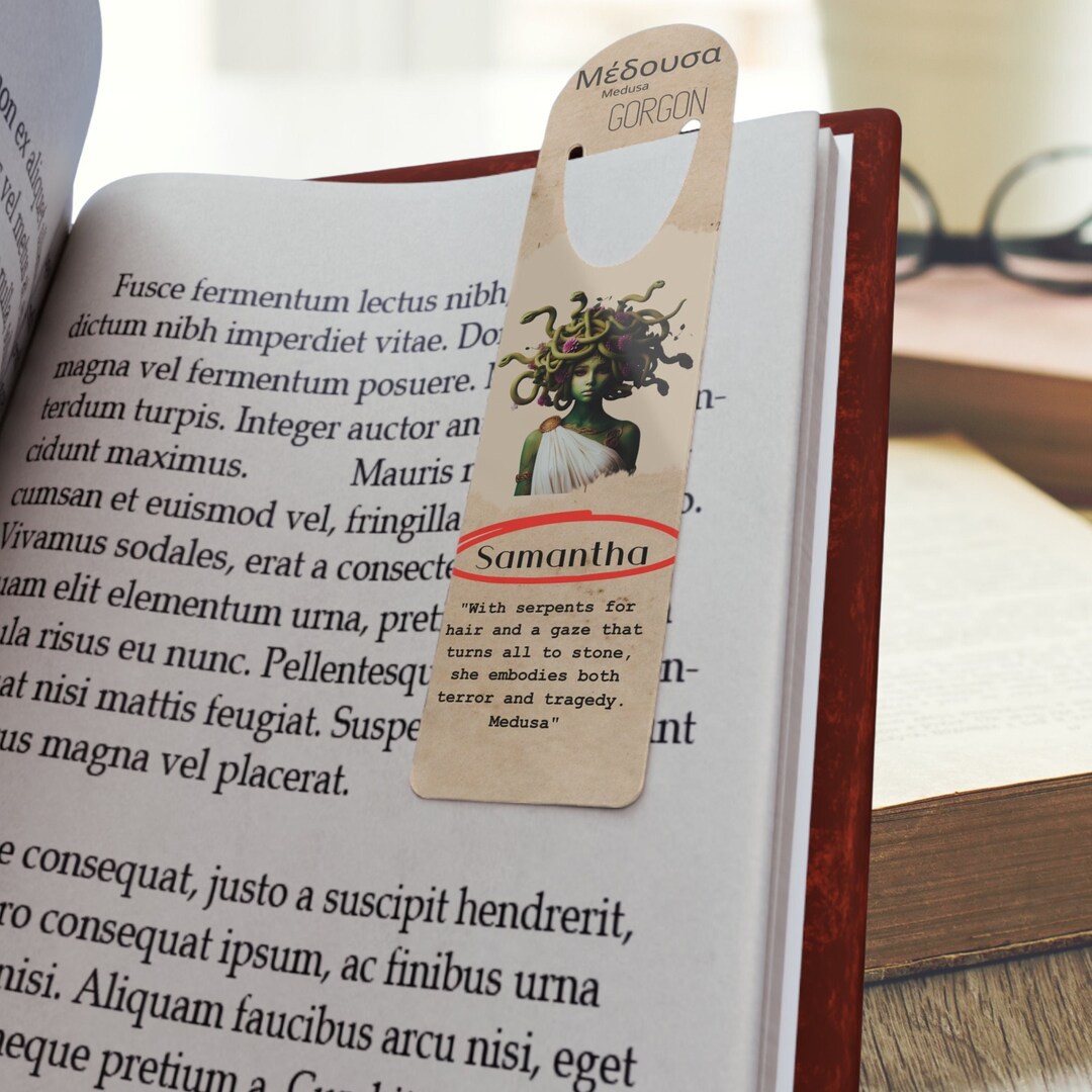 Mythology Bookmarks, Medusa, Custom Greek Mythology, Bookmark Tracker ...