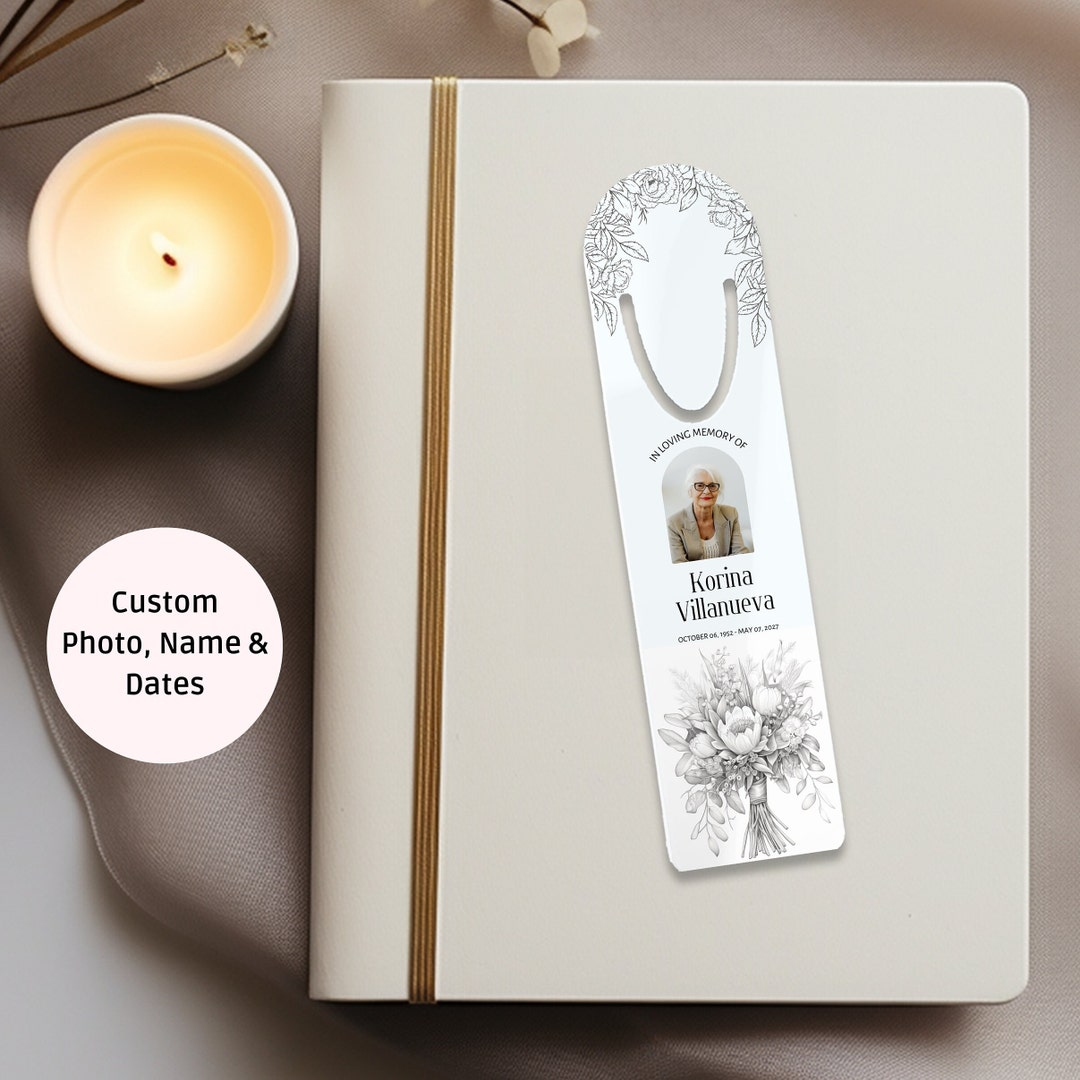 Personalized Memorial Bookmarks, Custom Memorial Bookmark, Bereavement ...