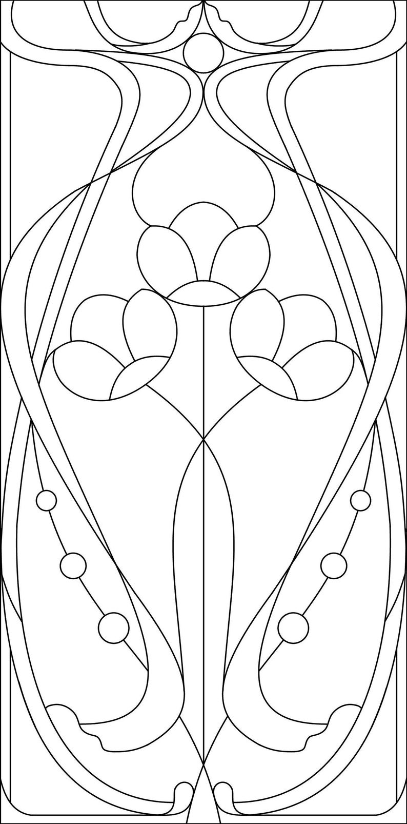 Stained Glass Pattern - Art Nouveau 2 - Etsy