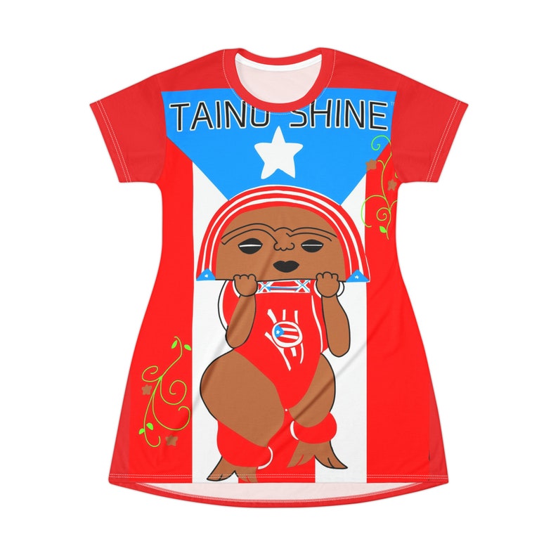 Taino Shines Moon Goddess T-shirt Dress. Puerto Rican Flag, Puerto ...