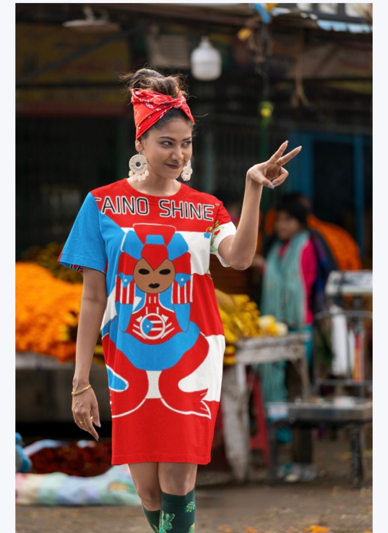 Taino Shine Atabey the Fertility Goddess T-shirt Dress. Puerto Rican ...