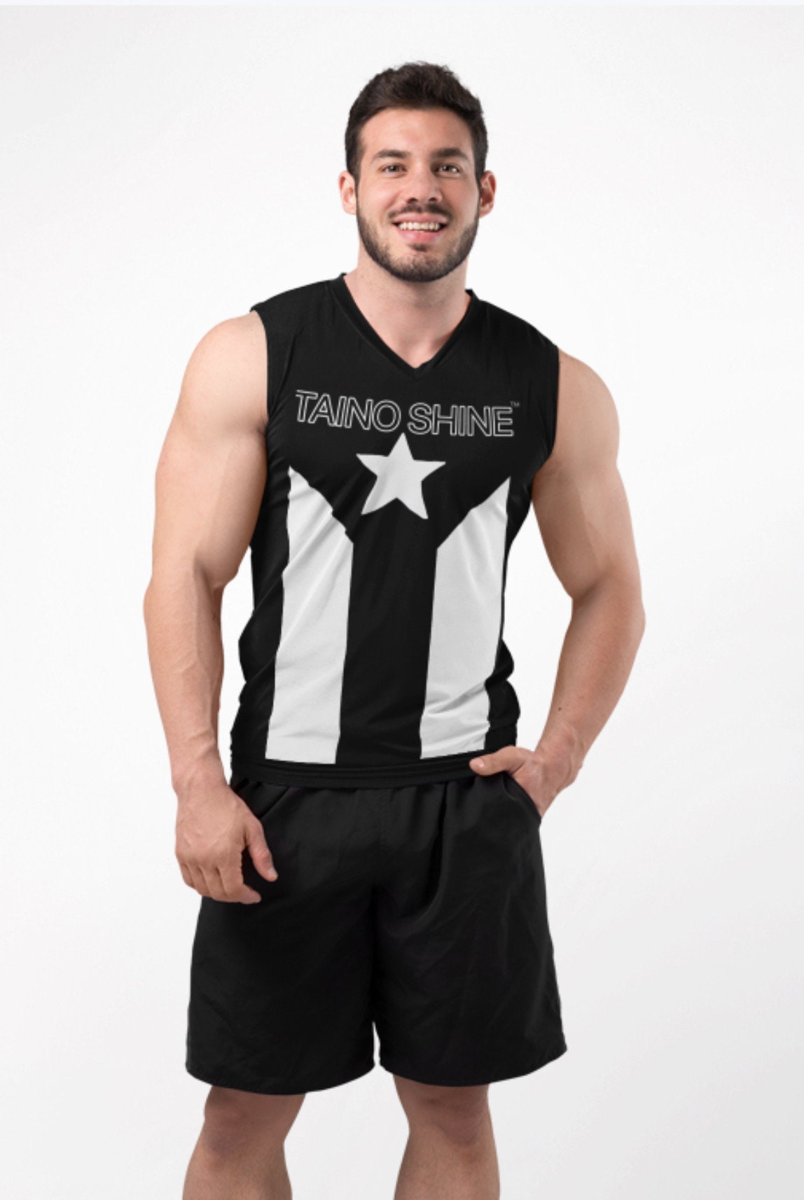 Taino Shines Puerto Rican Resistance Flag Basketball Jersey. Puerto ...