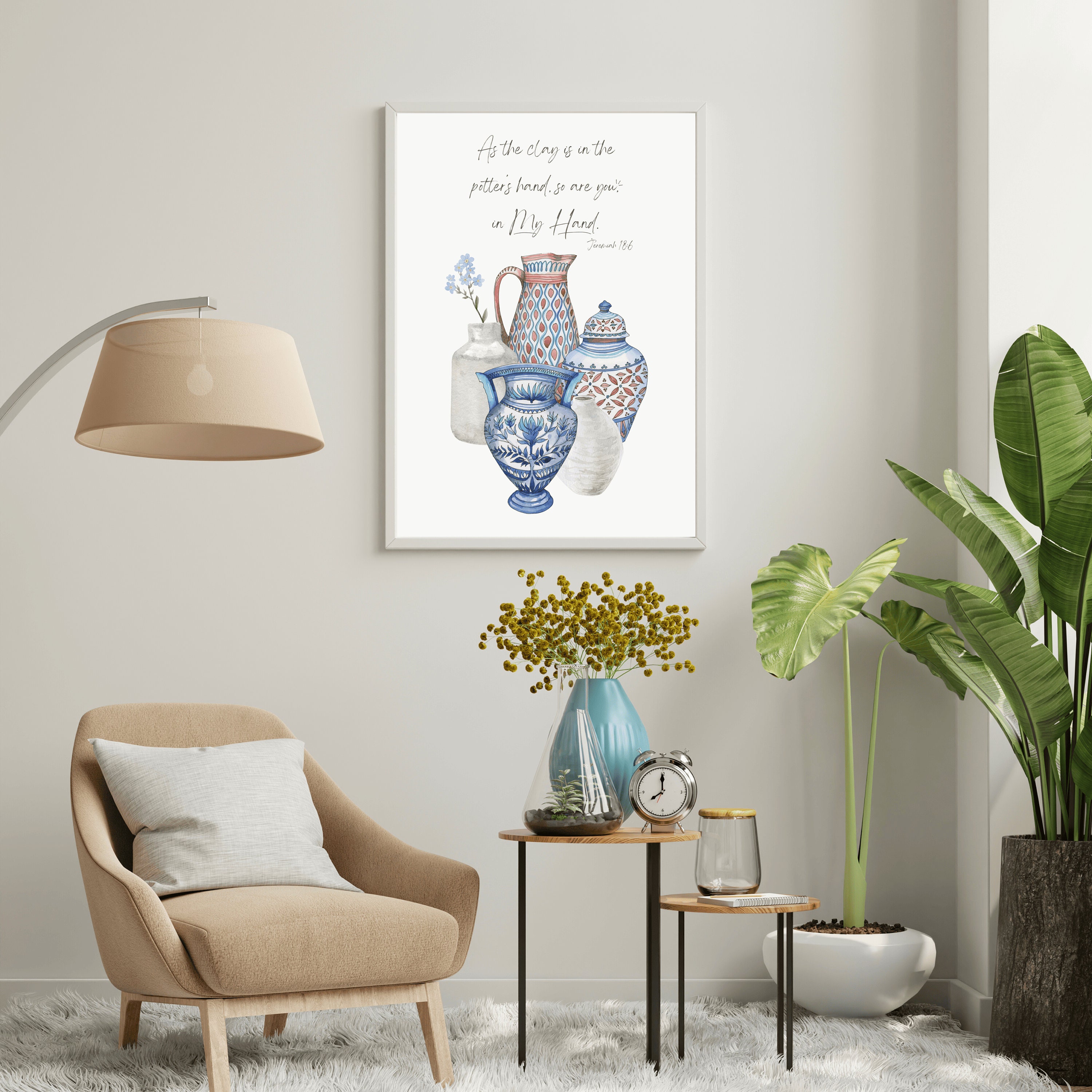 Jeremiah 18:6, Clay in the Potters Hand Art Print, Pottery Art Print ...