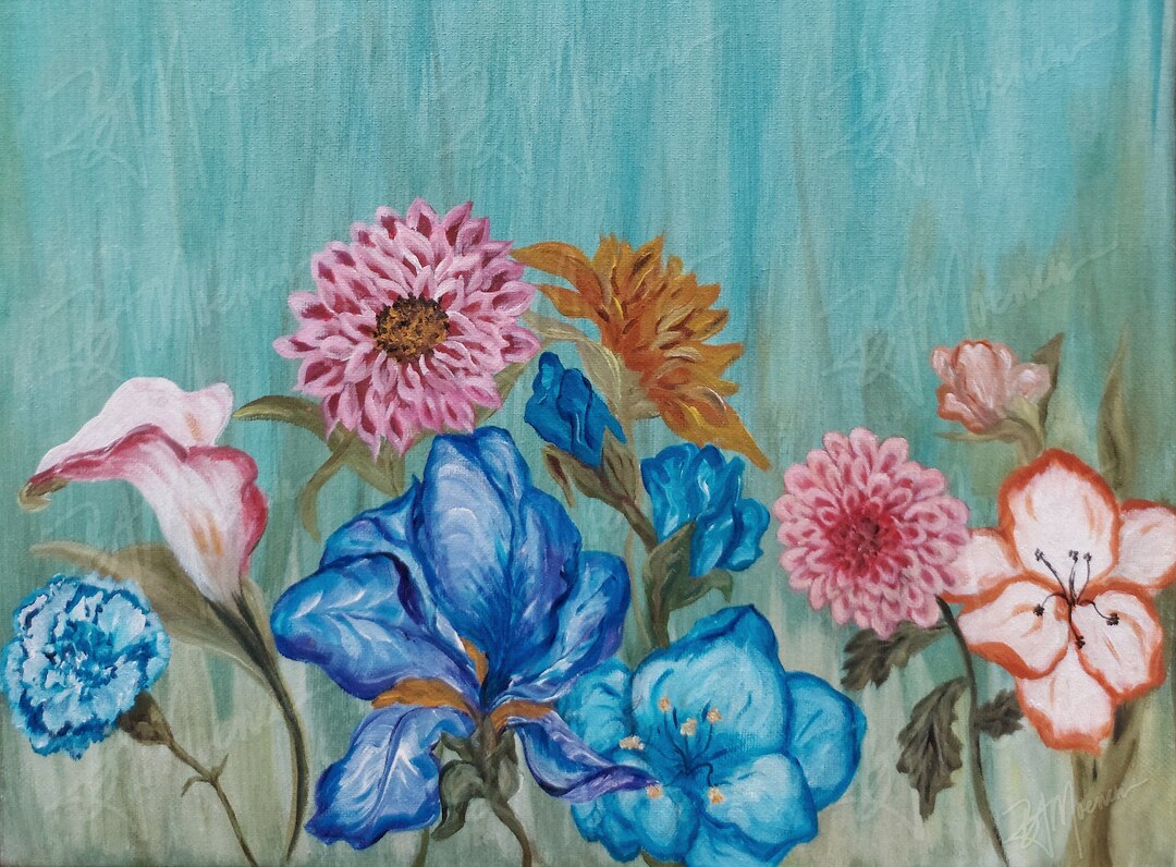 Original Painting Spring Flowers Digital Download Printable Wall Art - Etsy