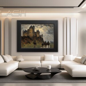 Medieval Knights on Horses Impressionism Painting Style Original ...