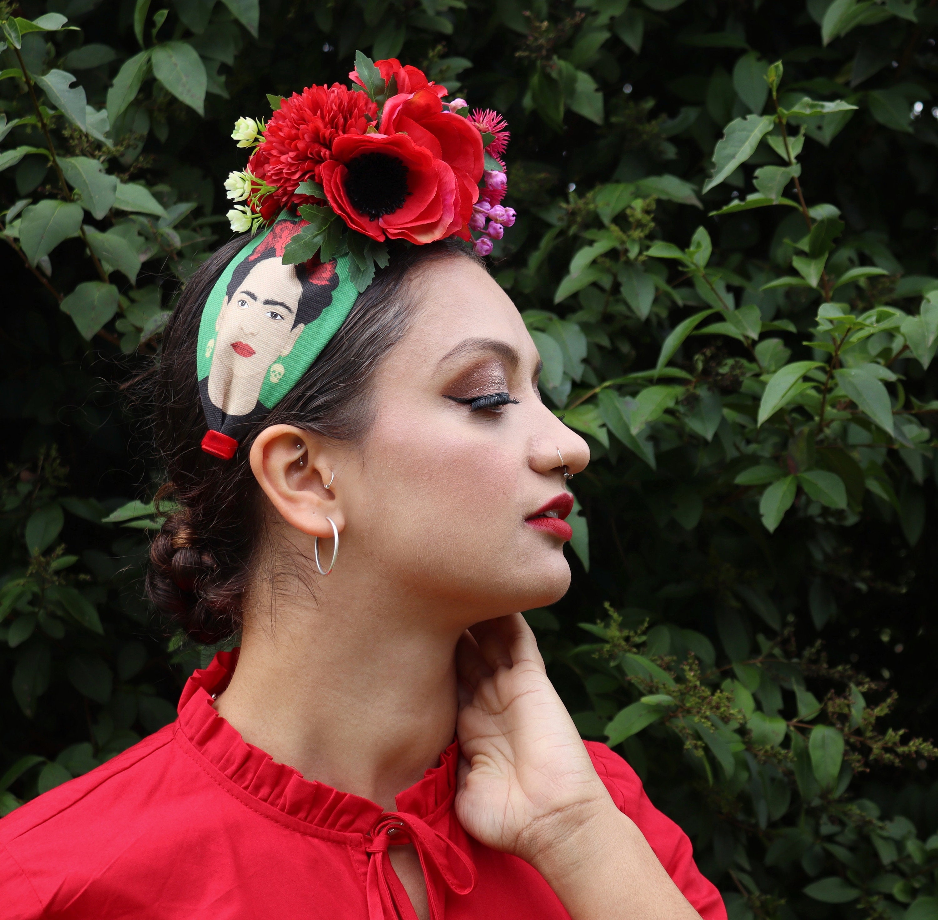 Frida Kahlo Flower Crown Mexican Party Headband Floral Headpiece Dia De ...