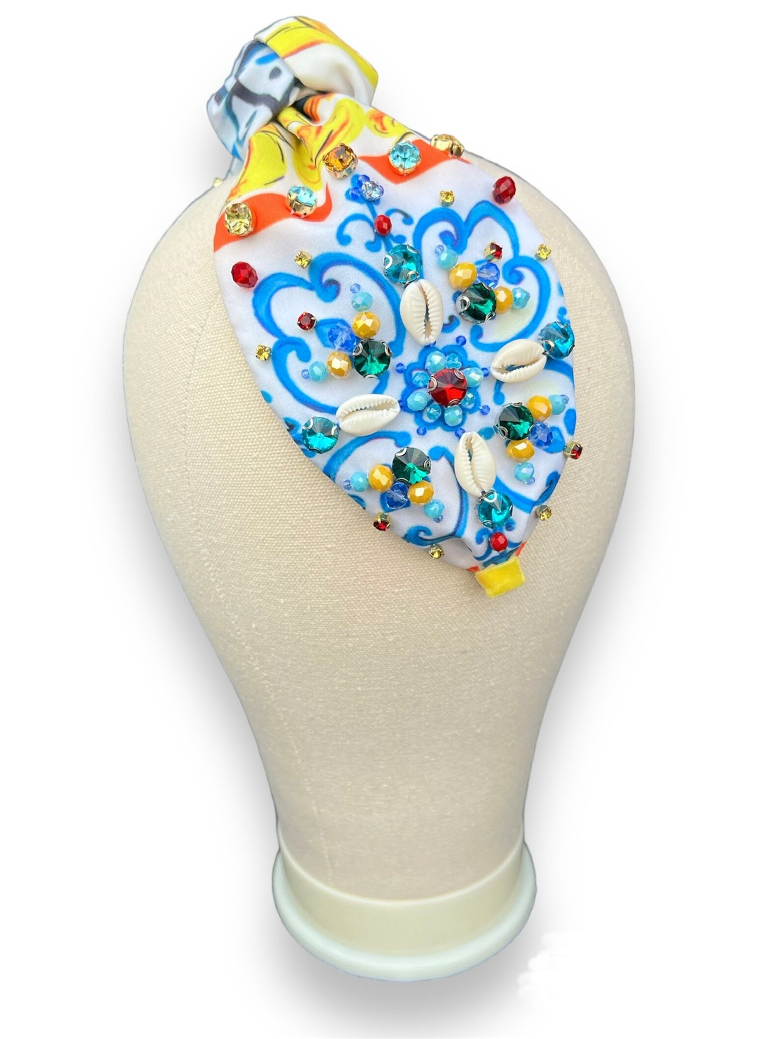 Sicilian Majolica Jewelry Set Top Knotted Turban Headband Dolce Vita ...