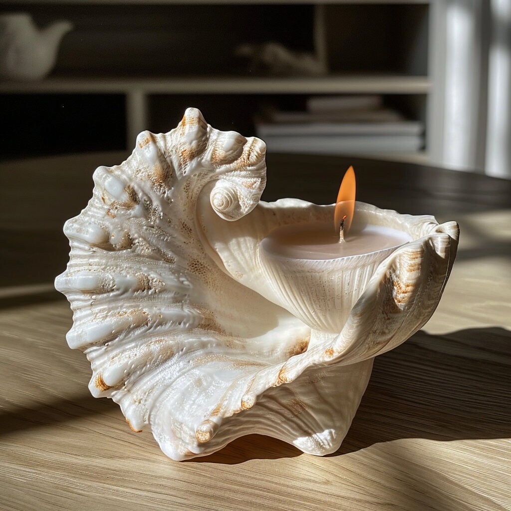 Handmade Seashell Candle Holders for Elegant Illumination - Etsy