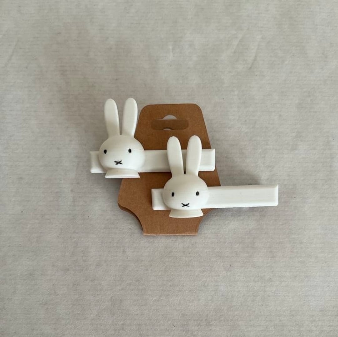 Handmade Miffy Inspired Rabbit Hair Clips - Set of 2 - Etsy
