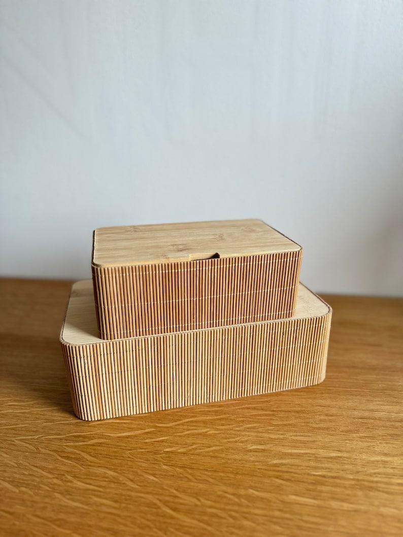 Bamboo Bento Style Storage Box With Lid - Etsy