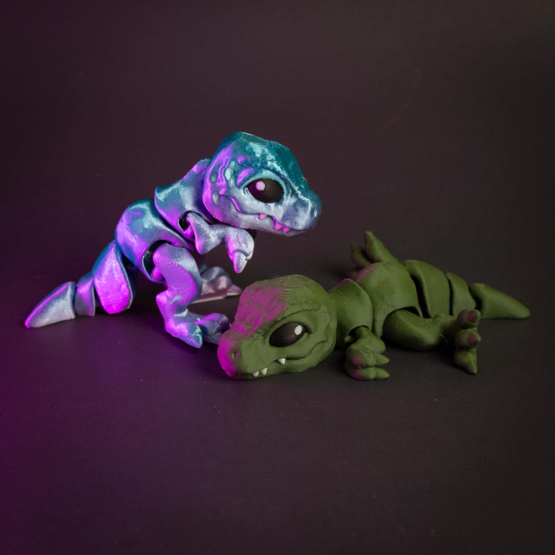 Articulated Fidget Tiny T-rex 3D Printed Stress Relief Dinosaur Flexi ...