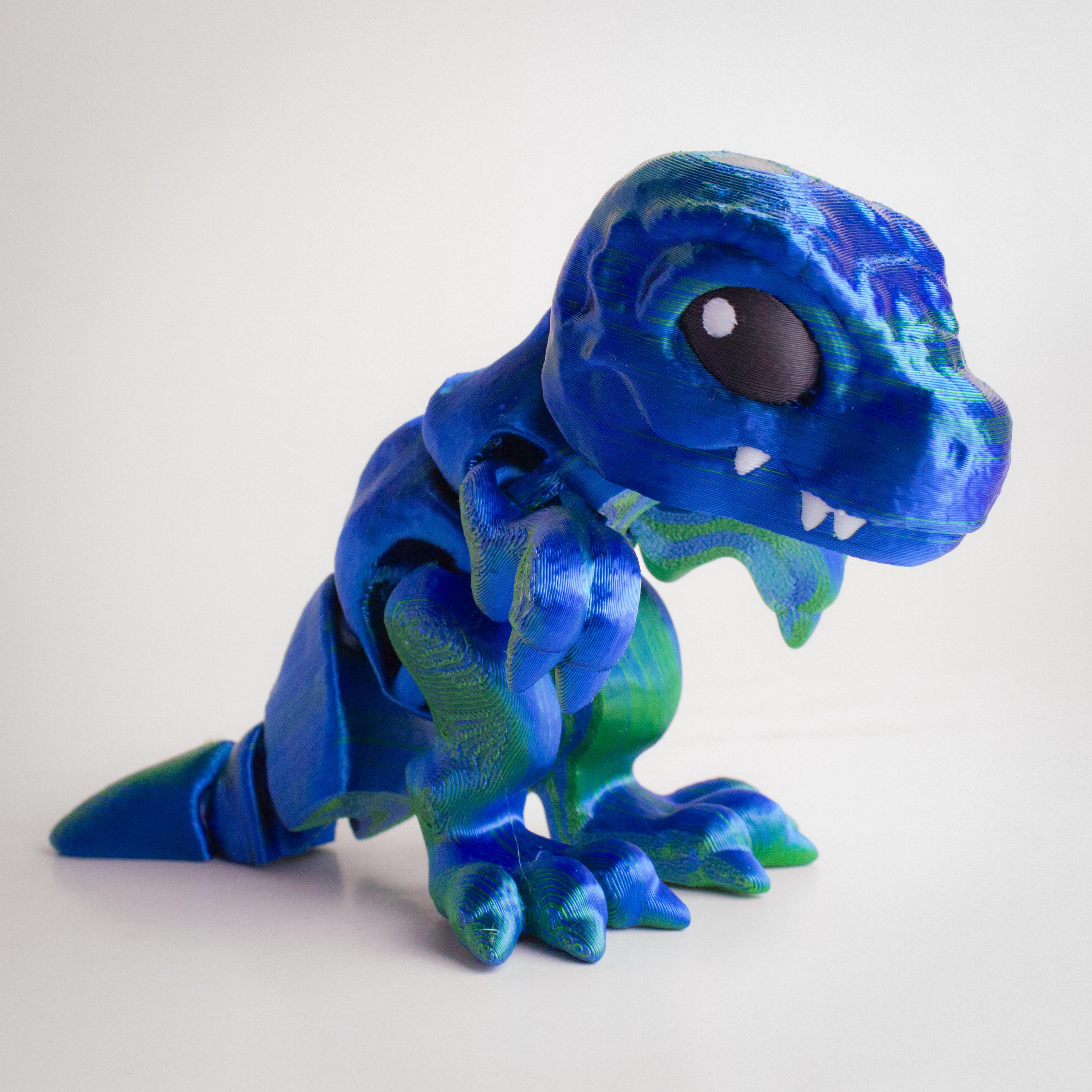 Articulated Fidget Tiny T-rex 3D Printed Stress Relief Dinosaur Flexi ...