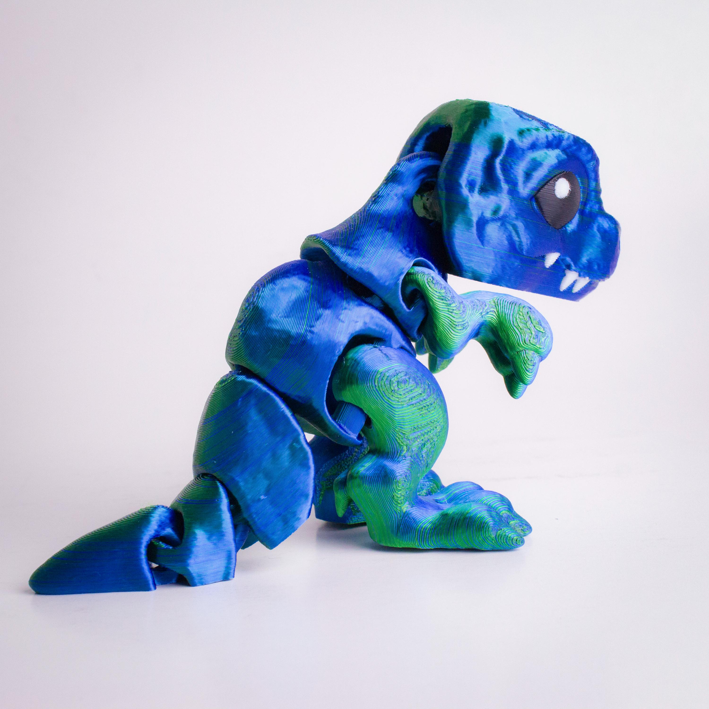 Articulated Fidget Tiny T-rex 3D Printed Stress Relief Dinosaur Flexi ...