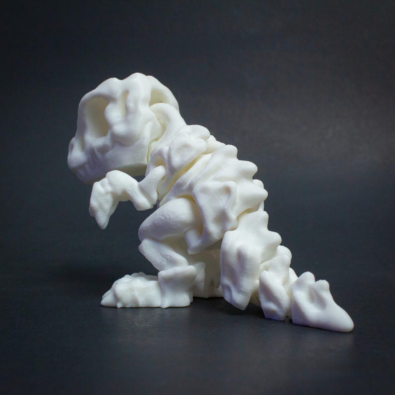 Articulated Fidget Skeleton Tiny T-rex 3D Printed Stress Relief ...
