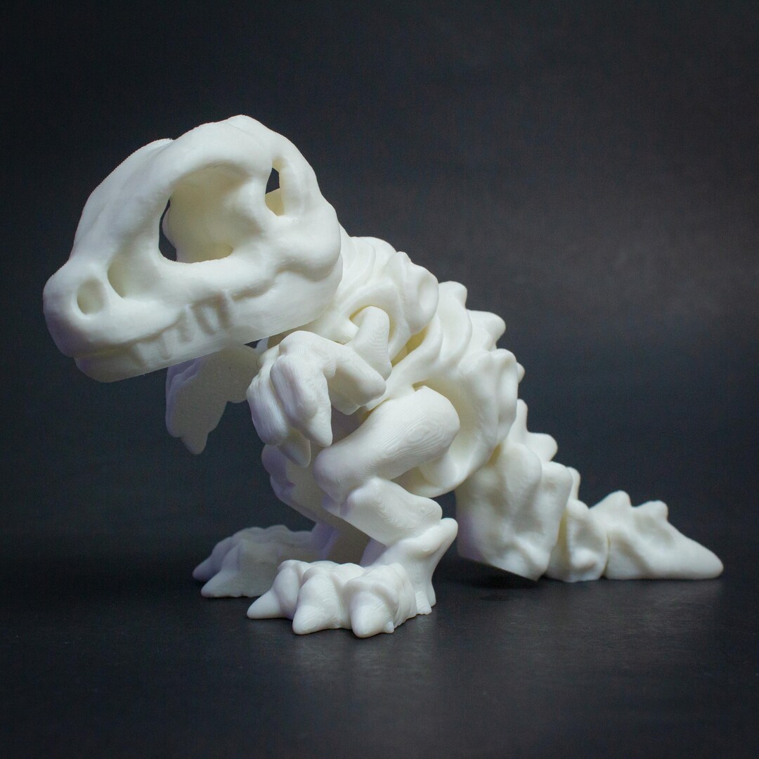 Articulated Fidget Skeleton Tiny T-rex 3D Printed Stress Relief ...