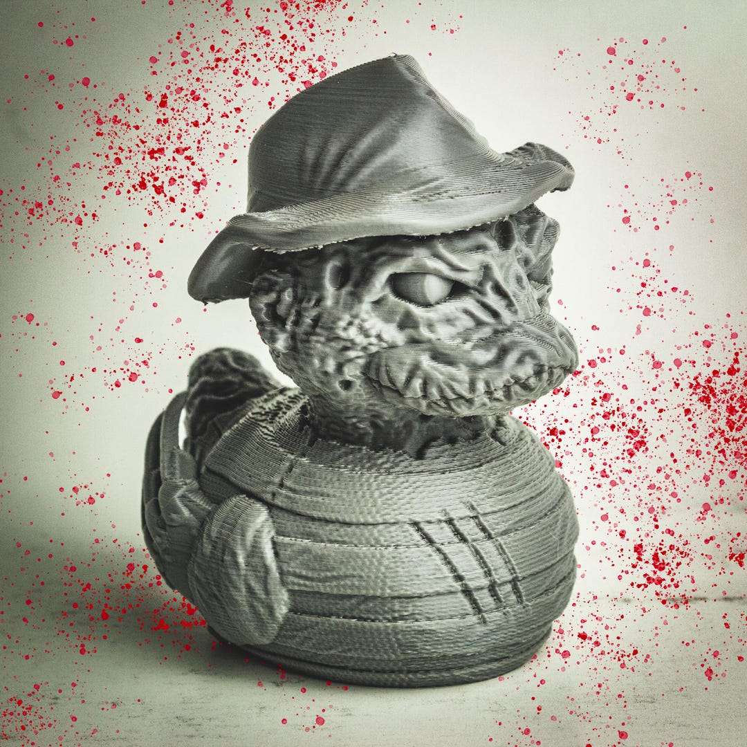 Freddy Horror Movie Rubber Duck 3D Printed Parody Figurine - Etsy