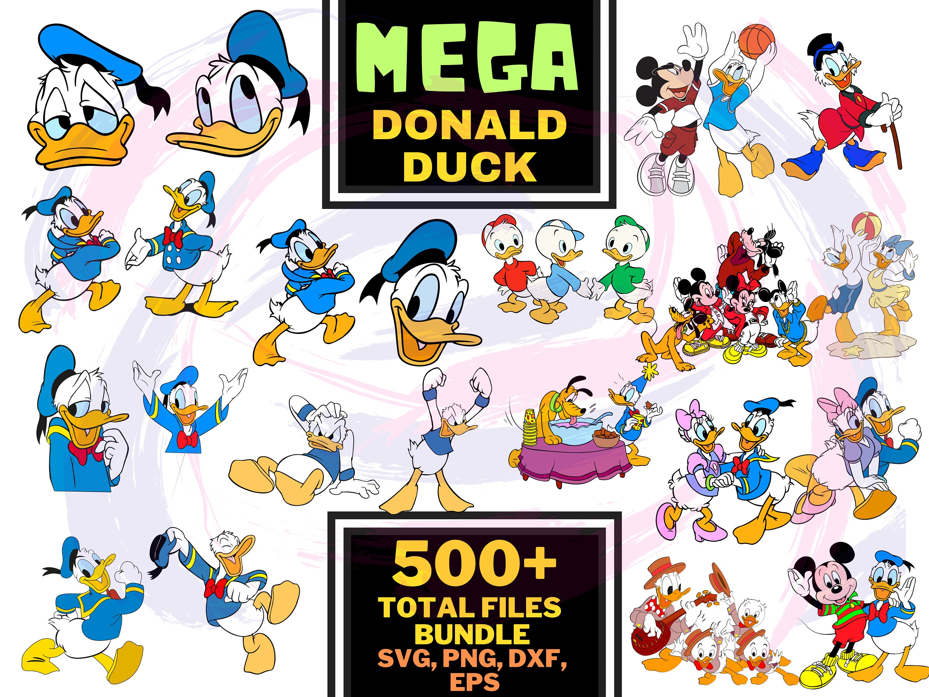Donald Duck Svg Bundle Svg Png Dxf Eps Cartoon Bundle - Etsy