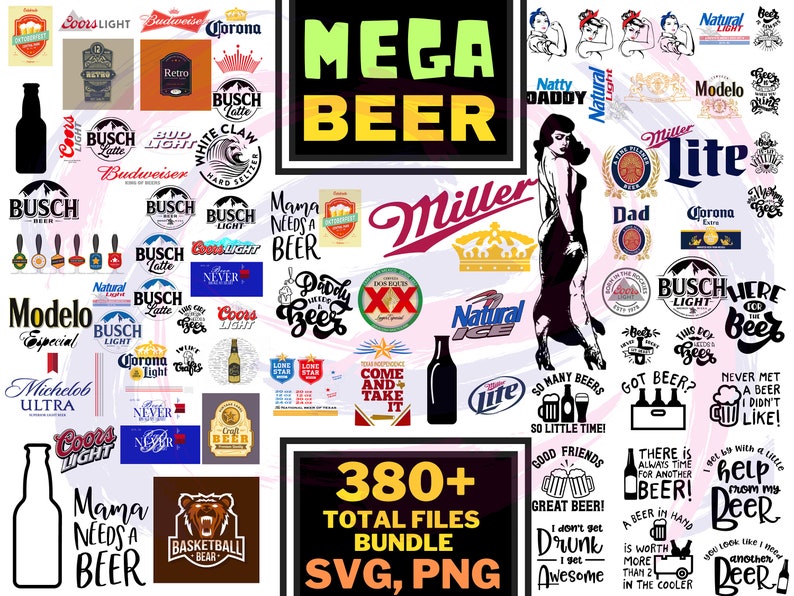 Beer SVG Mega Bundle, Beer PNG Bundle, Beer Clipart, Beer Cut Files for ...