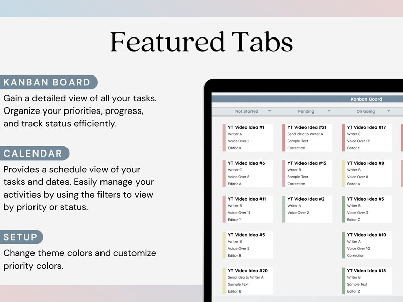 Kanban Board Project Management Template Task Tracker Project Planner And Manager Priority List
