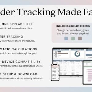 Order Tracker Spreadsheet | Product Sales Manager | Small Business ...