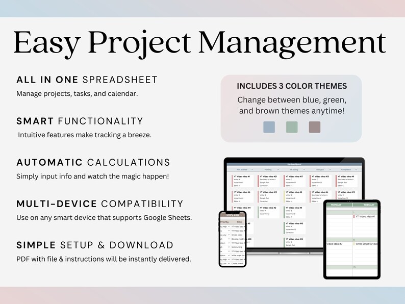 Kanban Board Project Management Template Task Tracker Project Planner And Manager Priority List